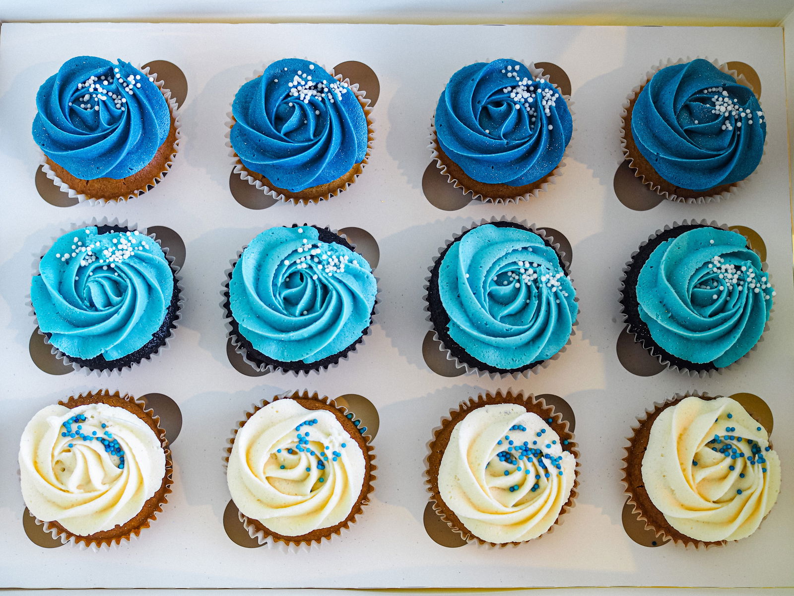 Blue Skies Cupcake Box | Navy-Blue & Baby-Blue Cupcakes | Gluten-Free ...